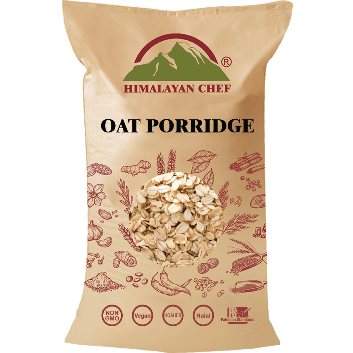 Buy 100% Natural Oat Porridge (Daliya) - 22.7kg | Himalayan Chef ...