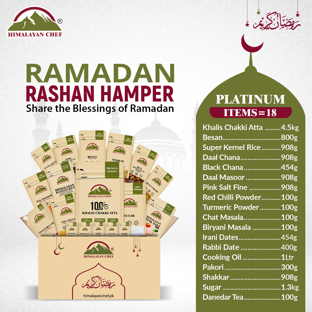 Premium Quality Monthly Grocery Package in Pakistan – HIMALAYAN CHEF ...