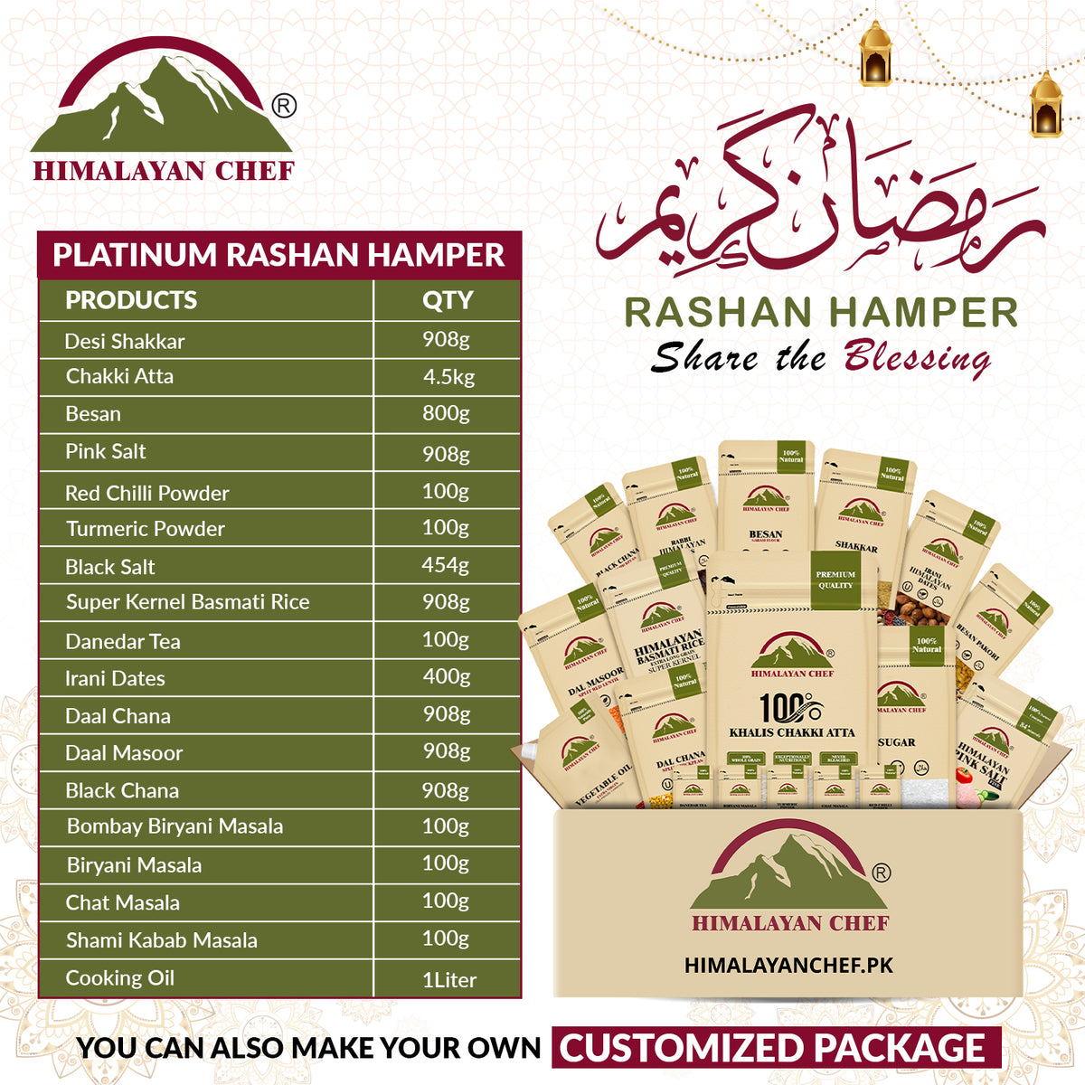 Premium Quality Monthly Grocery Package in Pakistan – HIMALAYAN CHEF ...