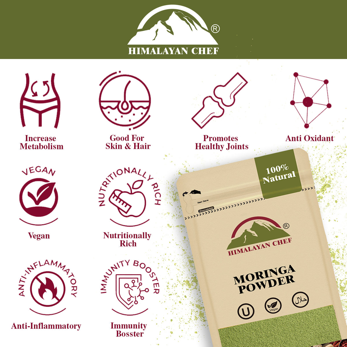 Buy Organic Moringa Powder Online in Pakistan – HIMALAYAN CHEF PAKISTAN